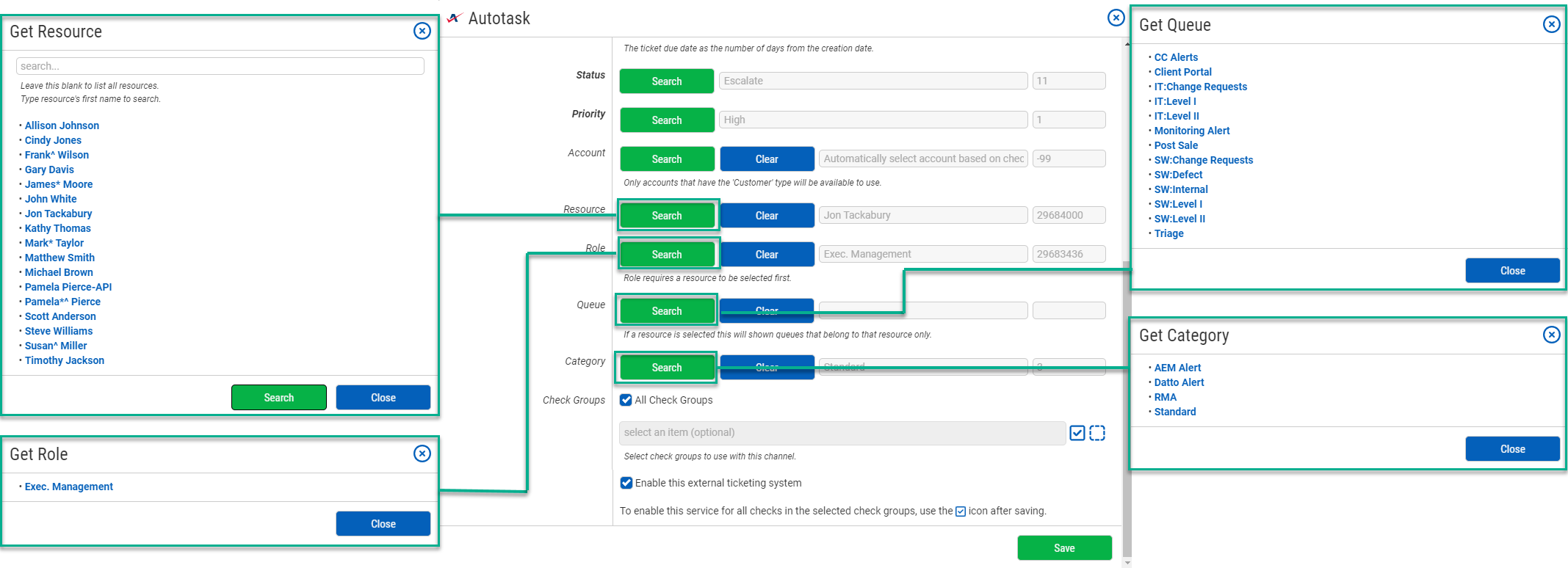 Autotask Integration • Help Guide • CheckCentral by Binary Fortress Software