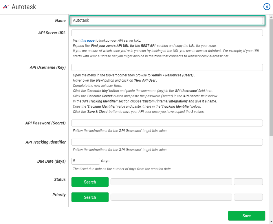 Autotask Integration • Help Guide • Checkcentral By Binary Fortress