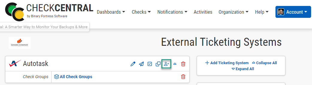 Autotask Integration • Help Guide • Checkcentral By Binary Fortress
