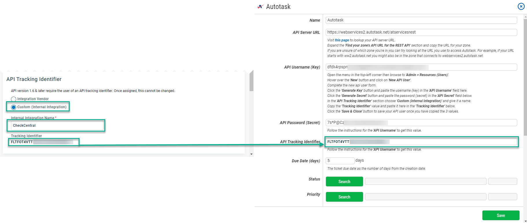 Autotask Integration • Help Guide • CheckCentral by Binary Fortress Software