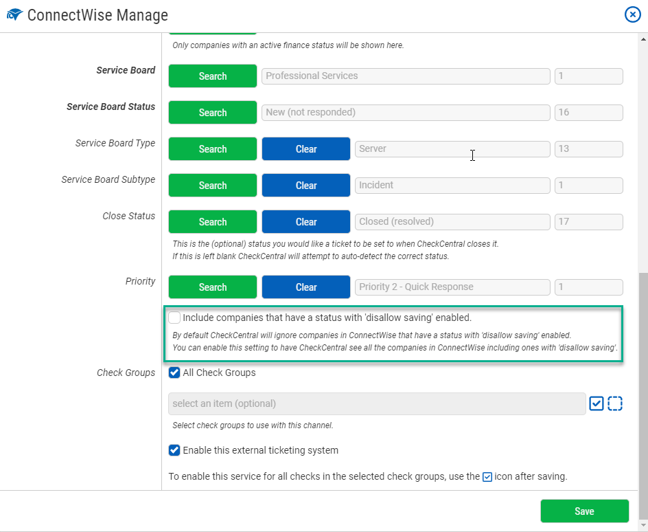 ConnectWise Manage Integration • Help Guide • CheckCentral by Binary Fortress Software