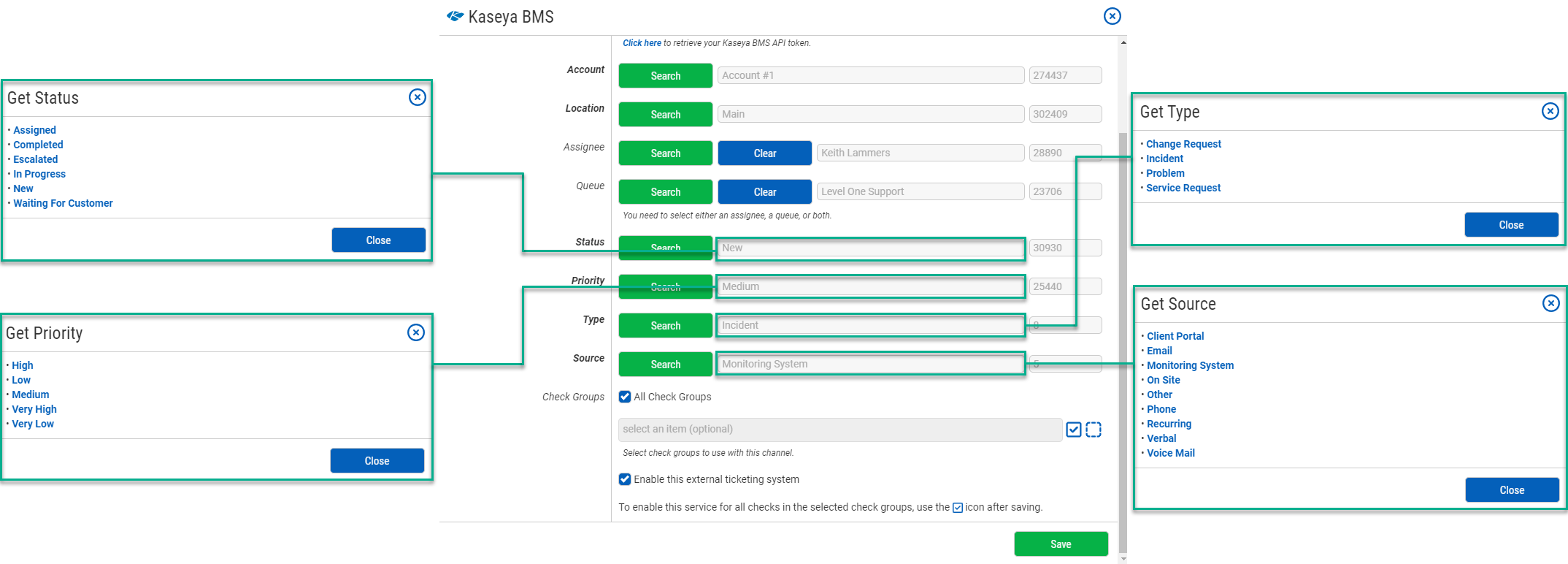 Kaseya BMS Integration • Help Guide • CheckCentral by Binary Fortress ...