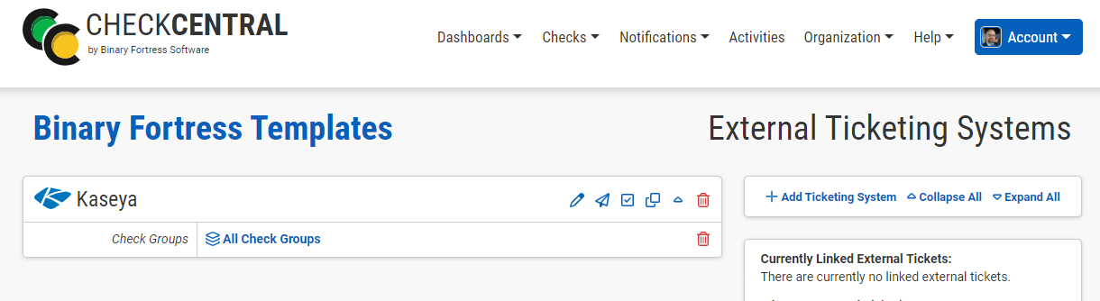 Kaseya BMS Integration • Help Guide • CheckCentral by Binary Fortress Software
