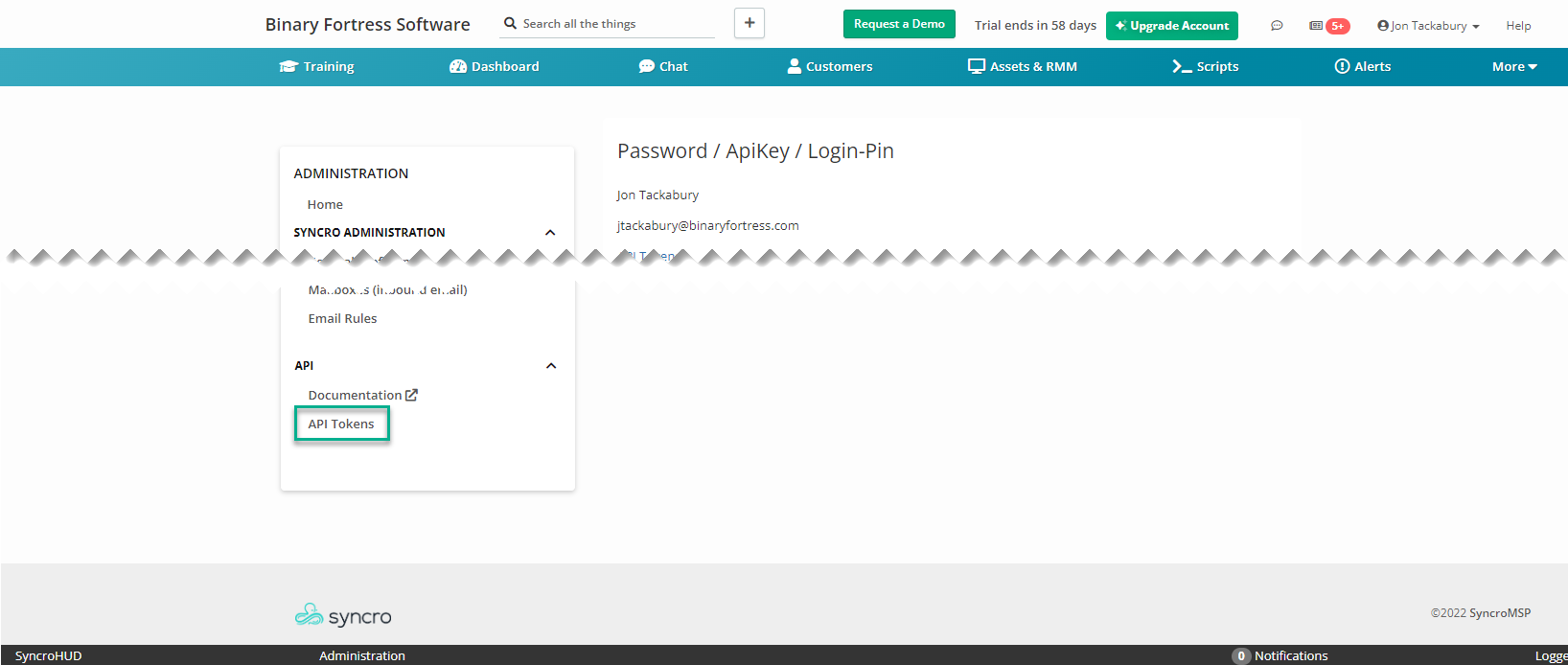Syncro Msp Integration • Help Guide • Checkcentral By Binary Fortress Software